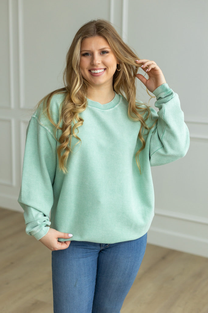 POOL BLUE - ESSENTIAL CORDED CREW – Moon Ryder